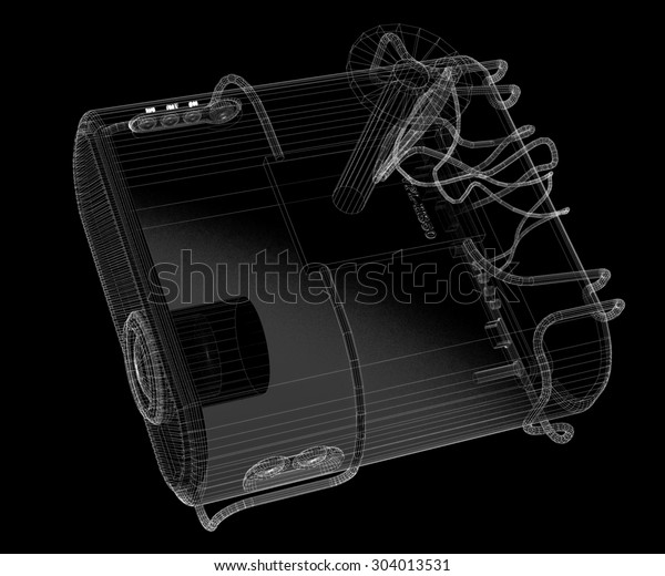 Projector Body Structure Wire Model On Stock Illustration 304013531 ...