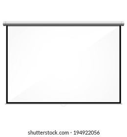 Blank White Projector Screen Presentation Isolated 스톡 벡터(로열티 프리 ...