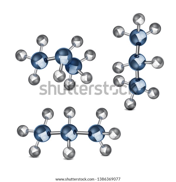 Propane Molecule 3d Style Several Perspectives Stock Illustration ...