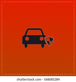 Protect Car Simple Flat Button Black Stock Illustration 568685284 ...