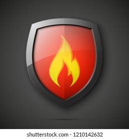 Protected Guard Flame Shield Concept Safety Stock Illustration ...