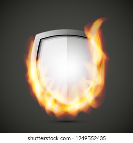 Protected Guard Shield Concept Flame Safety Stock Illustration ...