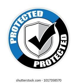 Protected Stickerblue Sticker Stock Illustration 1017358570 | Shutterstock