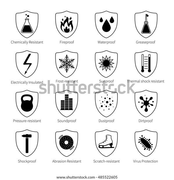 Protection Proof Black Emblems Scratch Resistant Stock Illustration ...