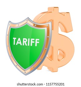 Protective Tariffs Dollar Concept 3d Rendering Stock Illustration ...