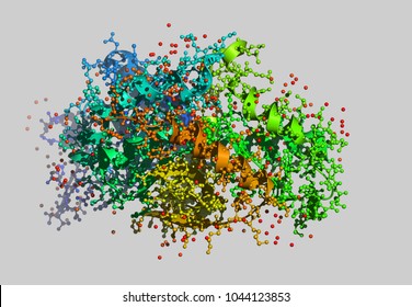 Protein Molecules 3d Rendering Stock Illustration 1044076270 | Shutterstock