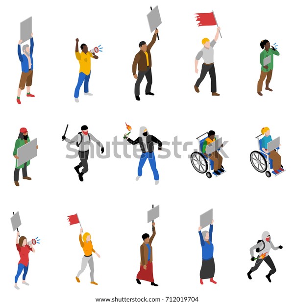 Protest March Rally Static Nonviolent Demonstration Stock Illustration ...