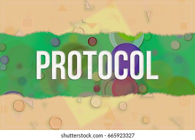 Protocol Information Technology Conceptual Words Colorful Stock ...