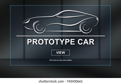 Prototype Car Concept On Dark Background Stock Illustration 743430661 ...