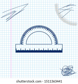 Protractor Grid Measuring Degrees Line Sketch Stock Illustration ...
