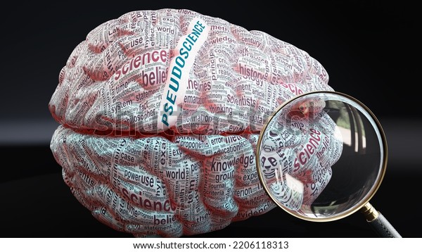 Pseudoscience Human Brain Concept Showing Hundreds Stock Illustration ...