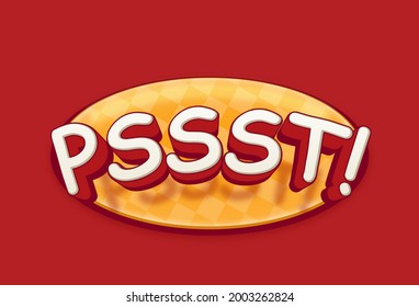 Pssst Comic Speech 3d Text Style Stock Illustration 2003262824 ...