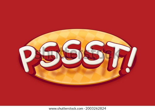 Pssst Comic Speech 3d Text Style Stock Illustration 2003262824 ...
