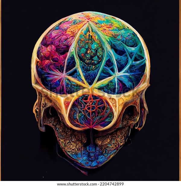 Psychedelic Brain Sacred Geometry Stock Illustration 2204742899 ...
