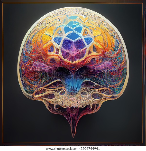 Psychedelic Brain Sacred Geometry Stock Illustration 2204744941 ...