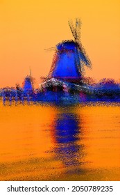 Psychedelic Windmill Background Colors Pattern On Stock Illustration ...