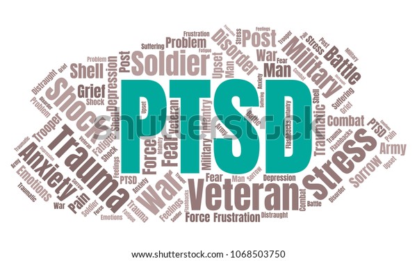 Ptsd Word Cloud Post Traumatic Stress Stock Illustration 1068503750