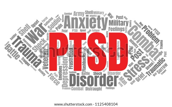 Ptsd Word Cloud Post Traumatic Stress Stock Illustration 1125408104