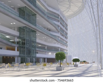 Public Interior Atrium 3d Render Stock Illustration 754693663 ...
