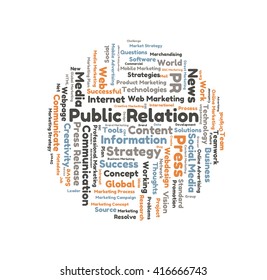 Public Relation Word Cloud Shaped Circle Stock Illustration 416666743 ...