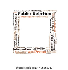 Public Relation Word Cloud Shaped Square Stock Illustration 416666749 ...