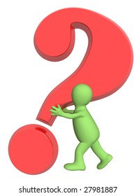 3d Puppet Holding Question Mark Stock Illustration 34581934