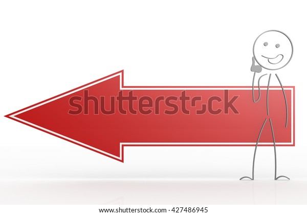 Puppet Red Arrow Image 3d Rendering Stock Illustration 427486945 ...