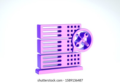 Purple Database Server Screwdriver Wrench Icon Stock Illustration ...
