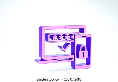 Purple Multi Factor Two Steps Authentication Stock Illustration ...
