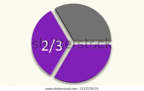 Purple Pie Chart Twothirds: ilustración de stock 1313178131 | Shutterstock