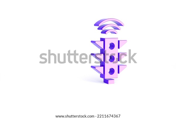 Purple Smart Traffic Light System Icon Stock Illustration 2211674367 ...