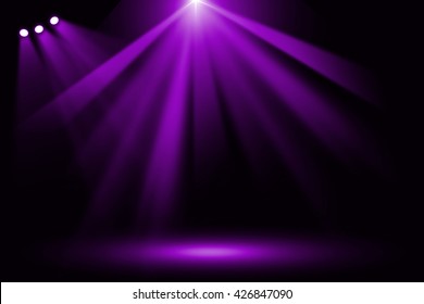 Purple Spotlight Bright Lighting Spotlights Stage Stock Vector (Royalty ...