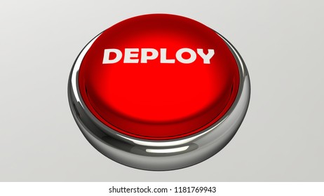 Push Button 3d Rendering Illustration Deploy Stock Illustration 1181769925