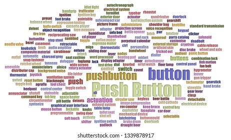 Push Button Word Cloud Aligned Isolated Stock Illustration 1339878917 ...
