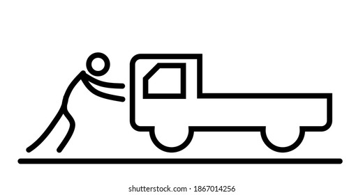 Push Icon Fighting Obstacles Work Stock Illustration 1867014256 ...