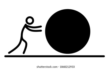 Push Icon Fighting Obstacles Work Stock Illustration 1868212933 ...