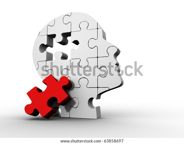 Puzzle Head This 3d Render Illustration Stock Illustration 63858697