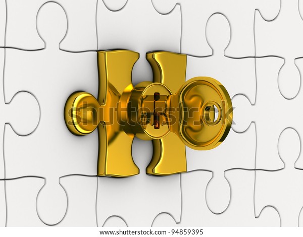 Puzzle Key 3d Image Stock Illustration 94859395 | Shutterstock