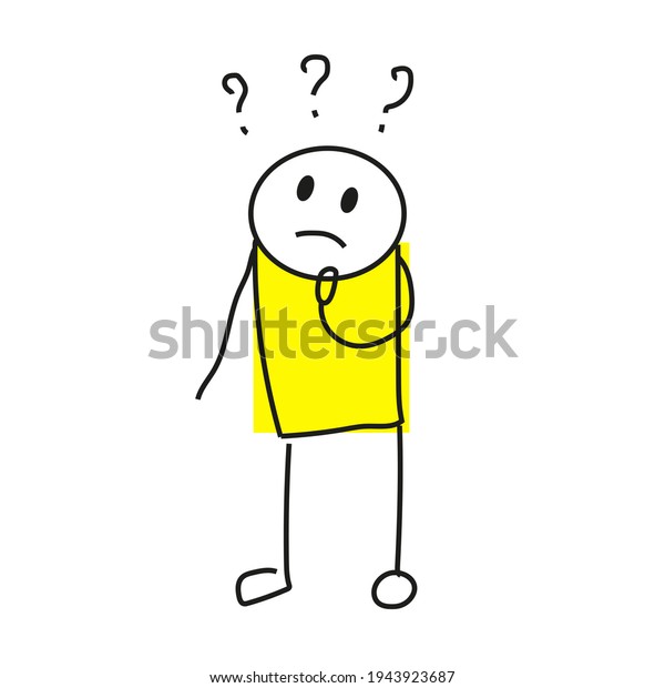 Puzzled Stick Figure Has Problem Stock Illustration 1943923687 ...