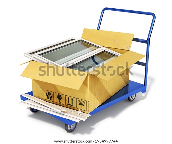Pvc Windows Packed Box On Loading Stock Illustration 1954999744 ...
