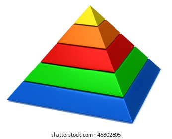 Colorful Blank Pyramid 4 Levels Stack 스톡 일러스트 140663872