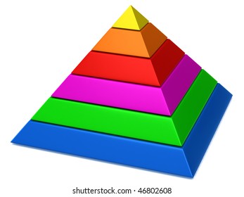 Colorful Blank Pyramid 4 Levels Stack 스톡 일러스트 140663872