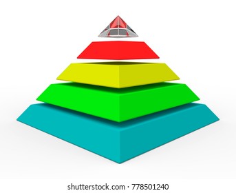 Pyramid Success Five Sections Infographics Presentations Stock Vector ...