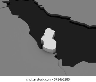Qatar Map Gray Background 3d Illustration Stock Illustration 571468285 ...