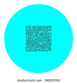 Qr Code Black Outline Flat Symbol Stock Illustration 340019261 ...