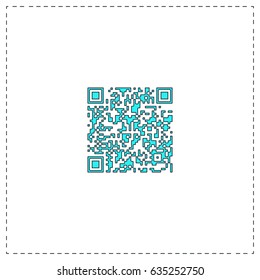Qr Code Blue Simple Pictogram Black Stock Illustration 635252750 ...