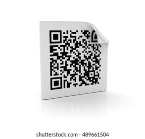 Qr Code Label On White Background Stock Illustration 489661504 ...