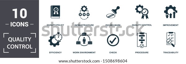 Quality Control Icon Set Contain Filled Stock Illustration 1508698604 ...