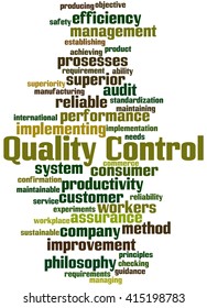 Quality Control Word Cloud Concept On: ilustración de stock 415198783 ...