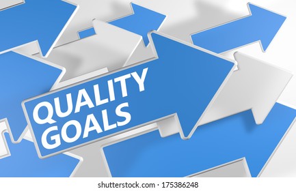 Quality Goals 3d Render Concept Blue Stock Illustration 175386248
